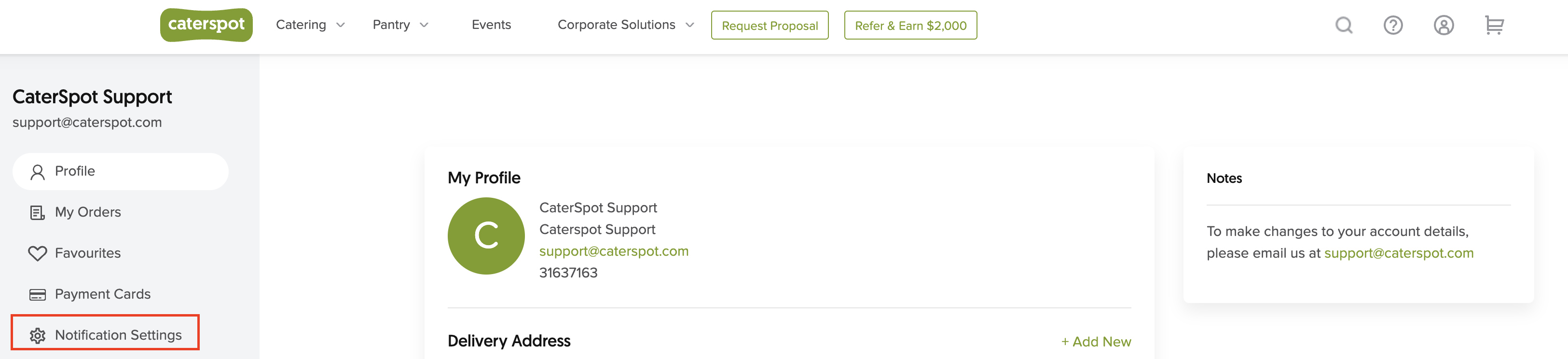 Manage Email Notification Settings